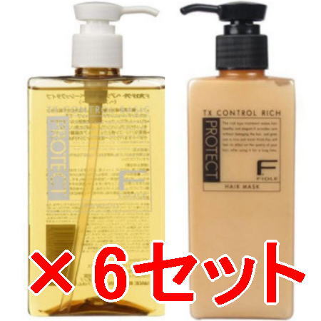 送料無料 フィヨーレ FIOLE ／ Fプロテクト ベーシックシャンプー 300ml リッチヘアマスク 200g?6セット