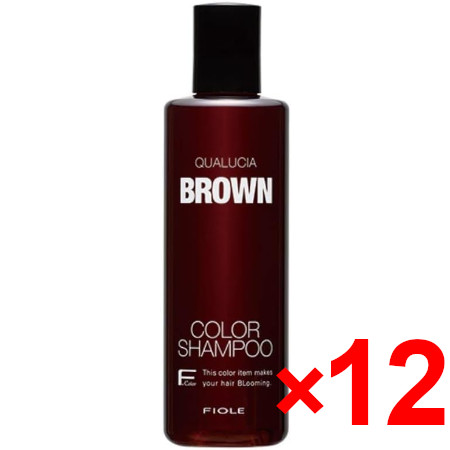 送料無料 フィヨーレ FIOLE ／ クオルシア カラーシャンプー ブラウン 250ml 12個セット 染毛料