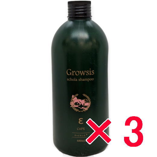 送料無料 コラボプロ／ グローシス スコラ シャンプー イプシロン 480ml 3個セット / schola shampoo Epsilon　キャピキシル高濃度配合