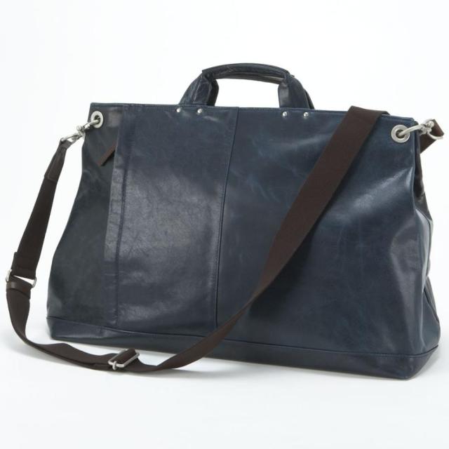 【ポイント10倍】服部 CROSSROAD UNDERGROUND クロスロード アンダーグラウンド UG 2way ボストンバッグ トラベルバッグ ショルダーバッグ アイレット付き 本革 日本製 ネイビー 50-5057-NV