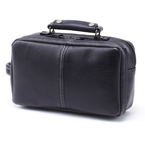 【ポイント10倍】木和田 Retro レトロ 2way クラッチバッグ セカンドバッグ ハンドル付き 日本製 ブラック 3822-BK