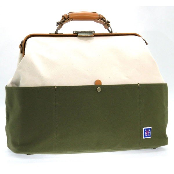 【ポイント10倍】木和田 木綿屋五三郎 ダレスバッグ ボストンバッグ 帆布 富士金梅 日本製 生成×カーキ 1592-53