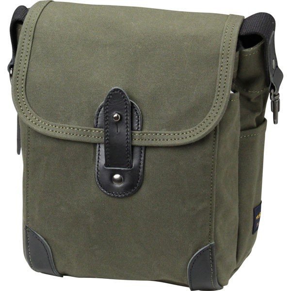 衣川産業 STITCH-ON TRIP ステッチオン トリップ 日本製 帆布 縦型 カブセ ショルダーバッグ Sサイズ グリーン 5216750