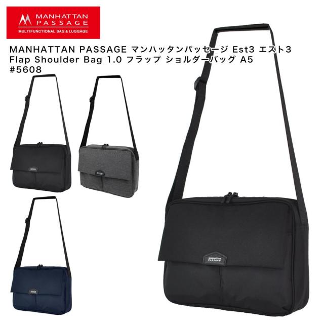 MANHATTAN PASSAGE マンハッタンパッセージ Est3 エスト3 Flap Shoulder Bag 1.0 フラップ ショルダーバッグ A5 #5608