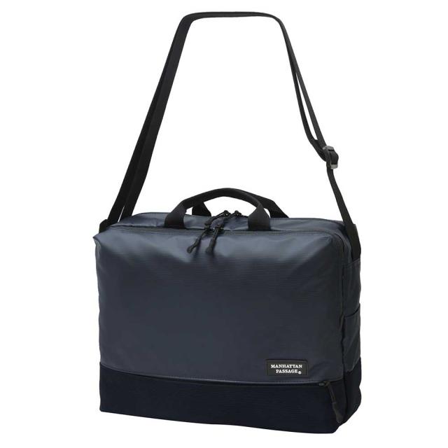 【ポイント10倍】MANHATTAN PASSAGE マンハッタンパッセージ Plus2.1 横型 ショルダーバッグ L A4 ミッドナイトブルー #3380-MB