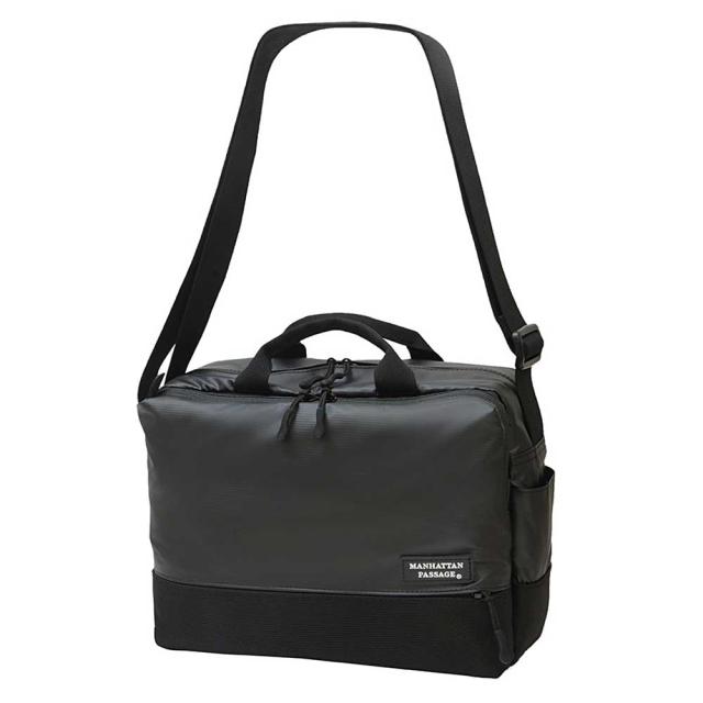 【ポイント10倍】MANHATTAN PASSAGE マンハッタンパッセージ Plus2.1 横型 ショルダーバッグ M B5 ブラック #3385-BK