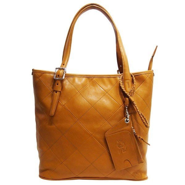 【ポイント10倍】P.I.D ピーアイディー クリエ 本革 ダイヤステッチ トートバッグ ゼブー牛革 キャメル PAL101-73