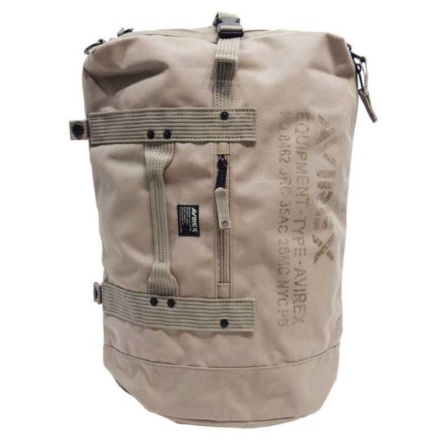 AVIREX アヴィレックス 4WAY ボンサック リュック ショルダー 縦型 アウトドア 撥水 メンズ ベージュ AVX3514-BG