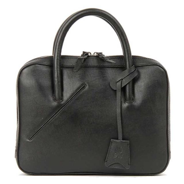 P.I.D SELVA ピーアイディー セルヴァ コンパクト ハンドバッグ レザー 本革 型押し クロ PAP105-BK