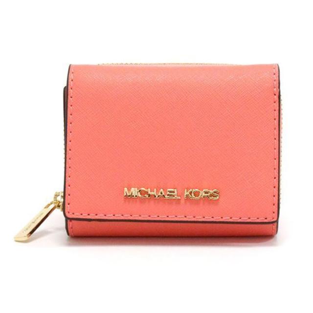訳あり 黒い小さなシミあり MICHAEL KORS マイケルコース 三つ折り財布 ピンク 35H9GTVZ5L GRAPE