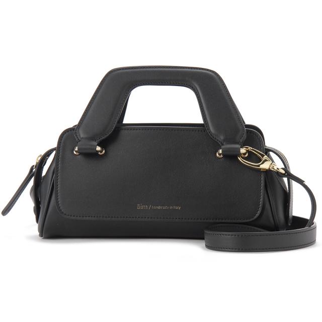 訳あり　背面に傷あり　aim エイム ハンドバッグ レディース ブラック 009SC BL マイクロオリビア