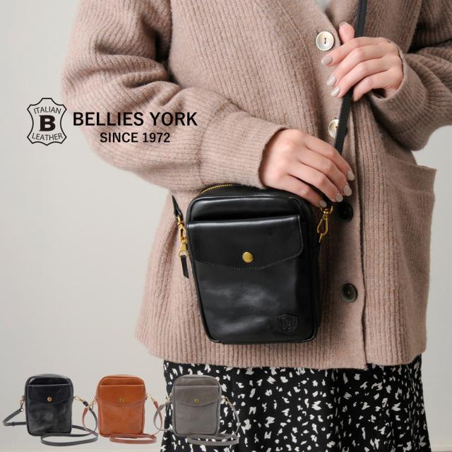 公式 BELLIES YORK ベリーズヨーク スマホ ショルダーバッグ イタリアンレザー 牛革 本革 BYHLB10902