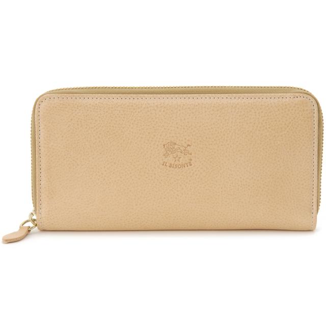 訳あり　全体的に色焼け、色ムラあり　IL BISONTE イルビゾンテ 長財布 ナチュラル SZW046 PV NA113B AMETISTA