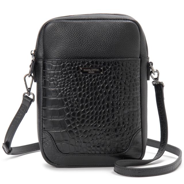 monte SPIGA モンテスピガ ショルダーバッグ メンズ ブラック イタリアンレザー MOSMTP019MBK