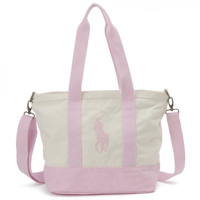 訳あり　正面左下に汚れあり　POLO RALPH LAUREN ポロ ラルフローレン トートバッグ レディース メンズ ピンク 9AR023 W2Q CHILDREN