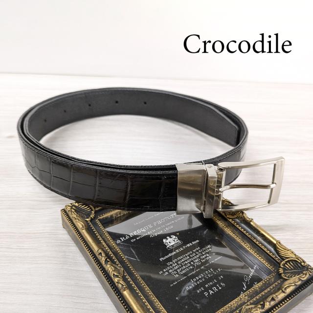 半額以下 クロコダイル ベルト メンズ 本革 本クロコダイル RODANIA ロダニア 高級皮革 高級素材メンズ特選