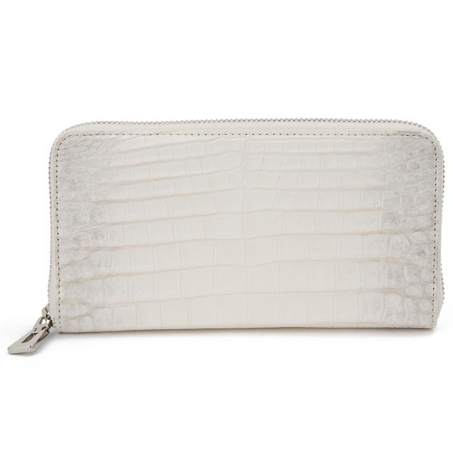 ヒマラヤ クロコダイル メンズ 長財布 手帳型 ラウンド ファスナー