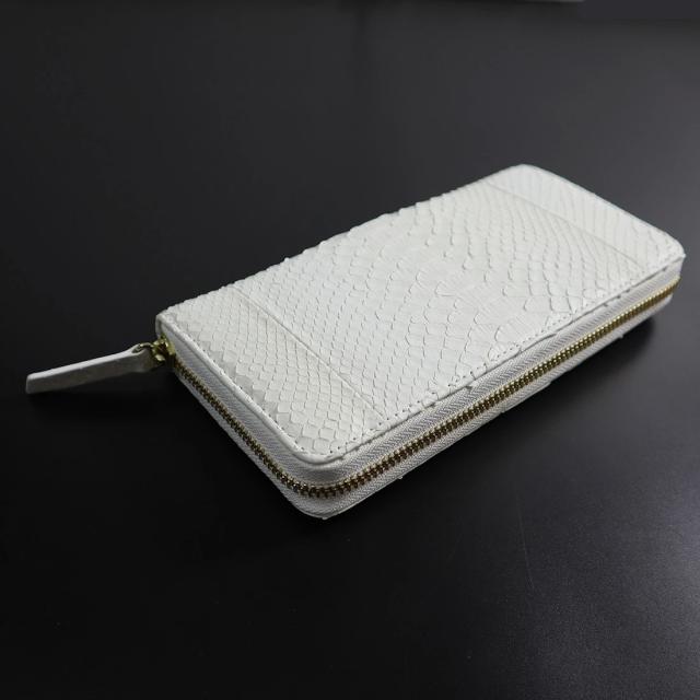 ダイヤモンドパイソン 長財布 白蛇 ホワイト ヘビ革 本革 開運 金運 財運 縁起 財布