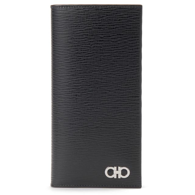 Ferragamo フェラガモ 長財布 メンズ ブラック 66 A069 686018 REVIVAL GANCIO BICOLOR