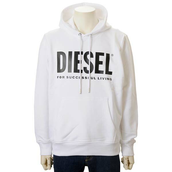 DIESEL ディーゼル パーカー メンズ ホワイト A02813 0BAWT 100 フーディー プルオーバーパーカー