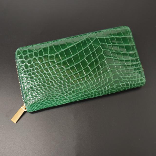 訳あり 内側にボンドシミアリ シャイニングクロコ 長財布 クロコダイル ワニ革 RODANIA ロダニア