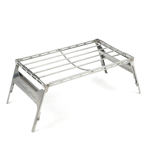 【Phoenixrise／PHR-TBG02】フェニックスグリル3枚火床《シルバーカラー》1台3役、高さ調整や機能拡張性に優れたソロキャンプ焚火台の決定版!!