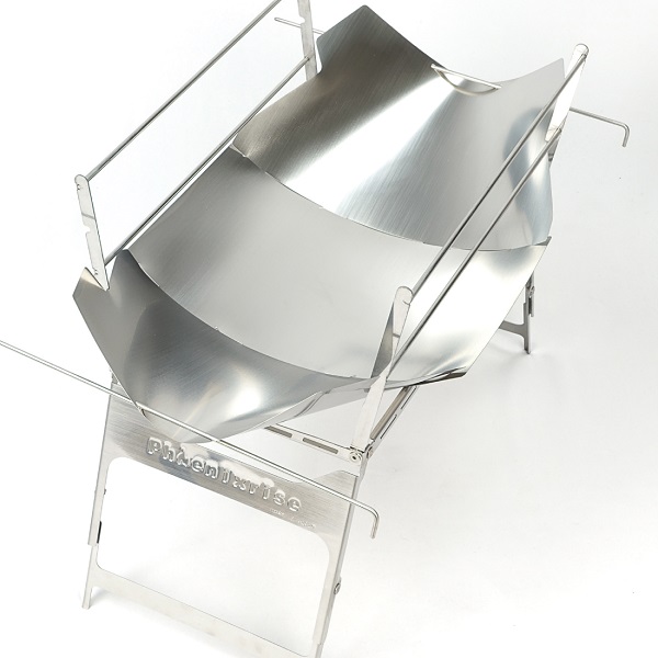 【Phoenixrise／PHR-TBG02】フェニックスグリル3枚火床《シルバーカラー》1台3役、高さ調整や機能拡張性に優れたソロキャンプ焚火台の決定版!!