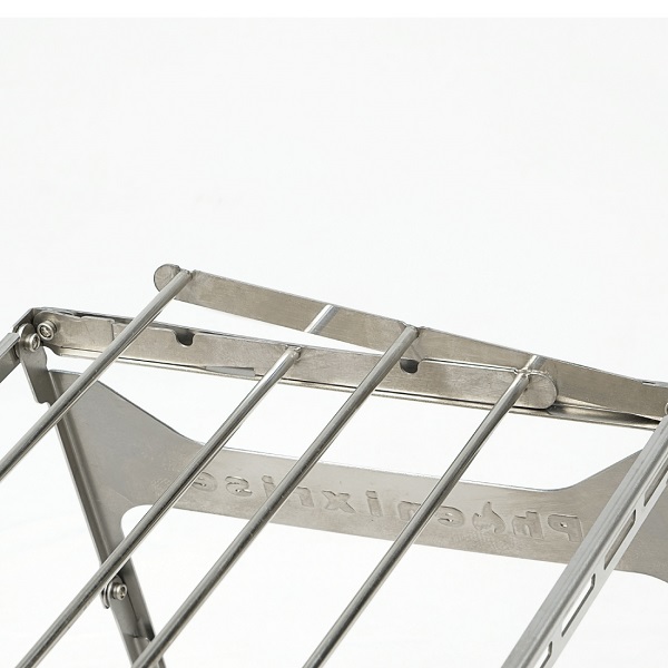 【Phoenixrise／PHR-TBG02】フェニックスグリル3枚火床《シルバーカラー》1台3役、高さ調整や機能拡張性に優れたソロキャンプ焚火台の決定版!!