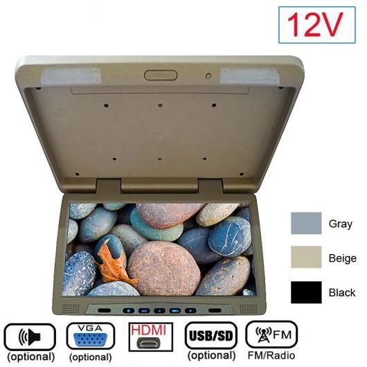 20.1 ルーフ マウント LCD バス モニター バス フリップ ダウン TFT LCD モニター IR トランスミッター/VGA/HDMI ...