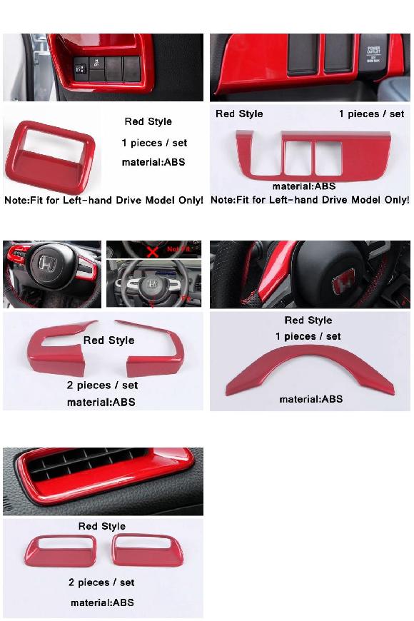 シガーソケット/ステアリング ホイール/エア AC 吹き出し口 カバー トリム ABS 適用: ホンダ フィット ジャズ GR 2020 ...
