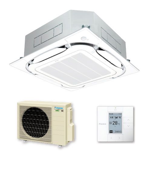 ダイキン Eco ZEAS 業務用エアコン フレッシュホワイト 天井埋込カセット型 S-ラウンドフロー 標準タイプ P50形 2馬力 三相200V ワイヤード SZRC50BYT