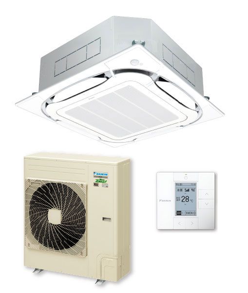 ダイキン Eco ZEAS 業務用エアコン フレッシュホワイト 天井埋込カセット型 S-ラウンドフロー 標準タイプ P112形 4馬力 三相200V ワイヤード SZRC112BY