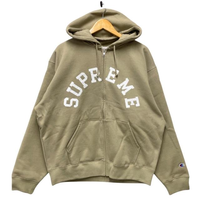 SUPREME シュプリーム Champion Zip Up Hooded Seatshirt パーカー タン サイズ L 正規品 / 36547