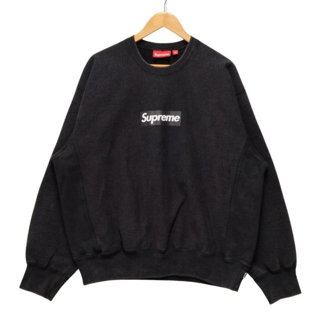 SUPREME シュプリーム 25SS Washed Box Logo Crewneck ウォッシュド ボックスロゴ スウェット ブラック サイズ L 正規品 / 45034
