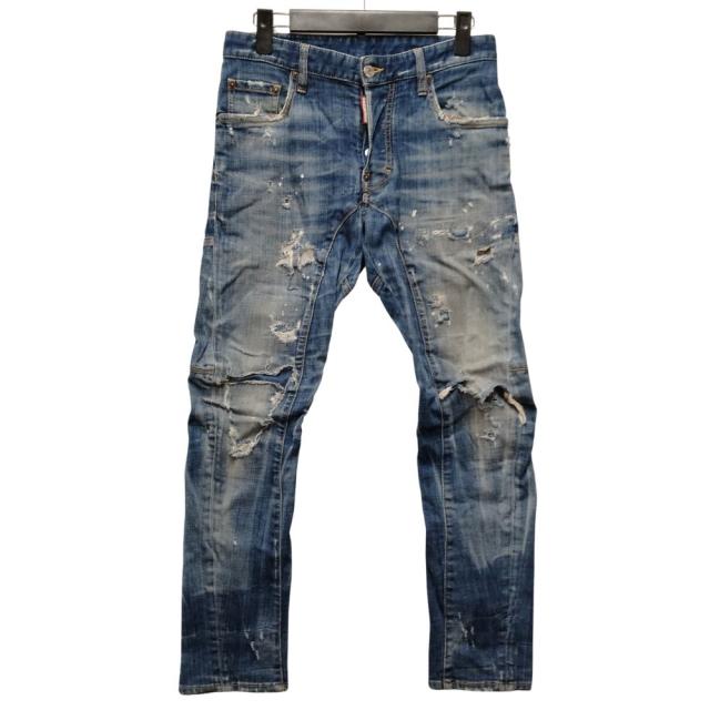 DSQUARED2 ディースクエアード 品番 S71LB0256 Tidy biker jean ストレッチ入り ダメージ加工 デニムパンツ サイズ42 正規品 / 50891