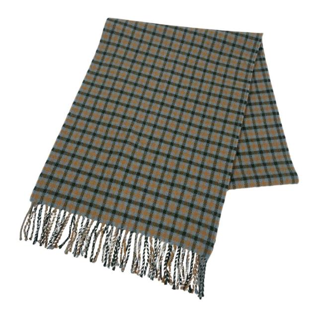 Johnstons of Elgin ジョンストンズ オブ エルガン カシミア100% チェック柄 マフラー 青×オレンジ 正規品 / 33252
