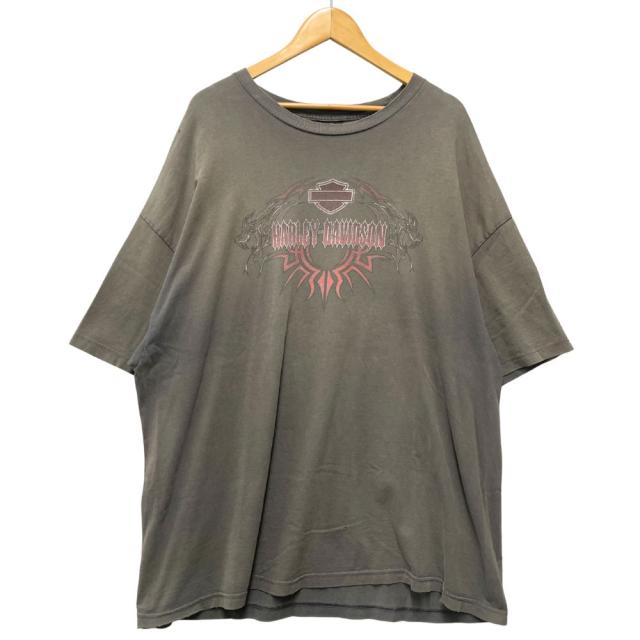 HARLEY DAVIDSON ハーレーダビッドソン ヴィンテージ ドラゴン ロゴ プリント 半袖Ｔシャツ コットン ブラック サイズ XXXL 正規品 / 51408
