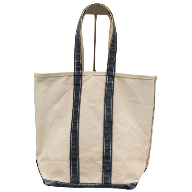 L.L.BEAN エルエルビーン キャンバス トート バッグ トールサイズ 80s ヴィンテージ 生成り×ネイビー 正規品 / 51604