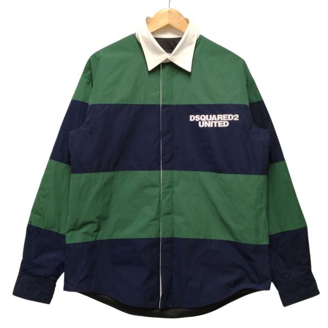 DSQUARED2 ディースクエアード 20AW 品番 S74DM0406 ラガーシャツ ジャケット グリーン×ネイビー サイズ46 正規品 / 35278