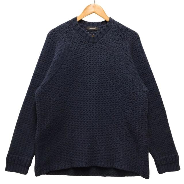 UNDERCOVER アンダーカバー 24AW 品番 UC2D4903 ウールアクリルニットセーター ネイビー サイズ2 正規品 / 36775