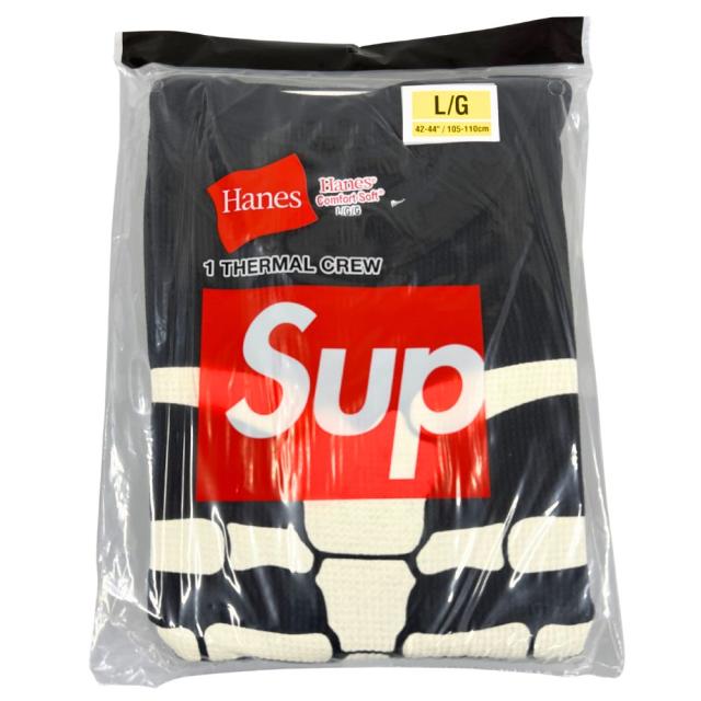SUPREME シュプリーム 25AW Hanes Bones Thermal Crew (1 Pack) サーマル ロングＴシャツ ブラック サイズL 正規品 / 45095