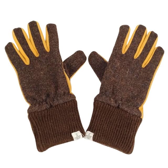 VISVIM ビズビム 品番 0113403003006 TRIGGER GLOVE ウール × スウェード グローブ 手袋 ブラウン サイズSM 正規品 / 52589