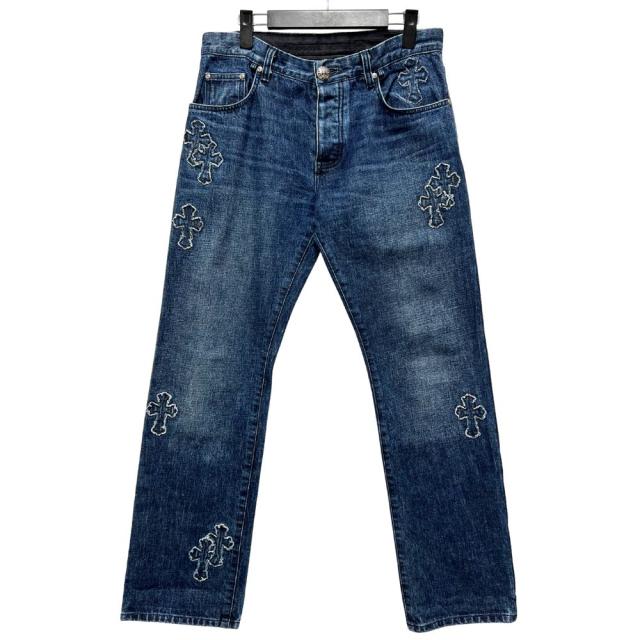 CHROME HEARTS クロムハーツ デニムクロスパッチ デニムパンツ インディゴ サイズ34 正規品 / 40723