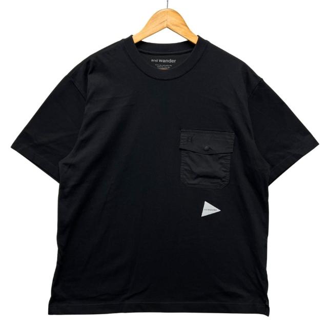AND WANDER アンドワンダー 品番 574-5184094 Pocket Tee ポケット 半袖Ｔシャツ ブラック サイズXL 正規品 / 52786