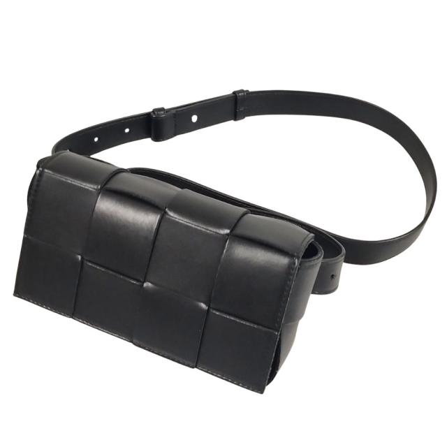 BOTTEGAVENETA ボッテガヴェネタ カセット マキシイントレチャート ベルトバッグ ウエストバッグ ブラック 正規品 / 40730