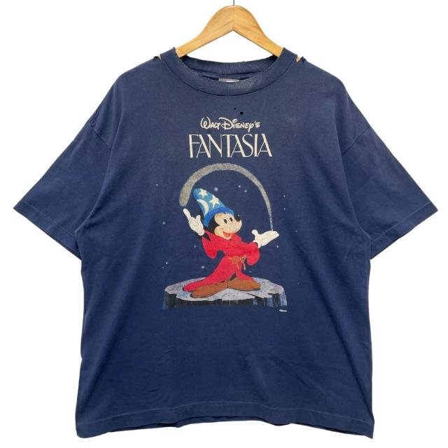 SAINT MICHAEL セントマイケル × Disney FANTASIA SS TEE ミッキープリント 加工 半袖Ｔシャツ ブルー サイズ L 正規品 / 53003