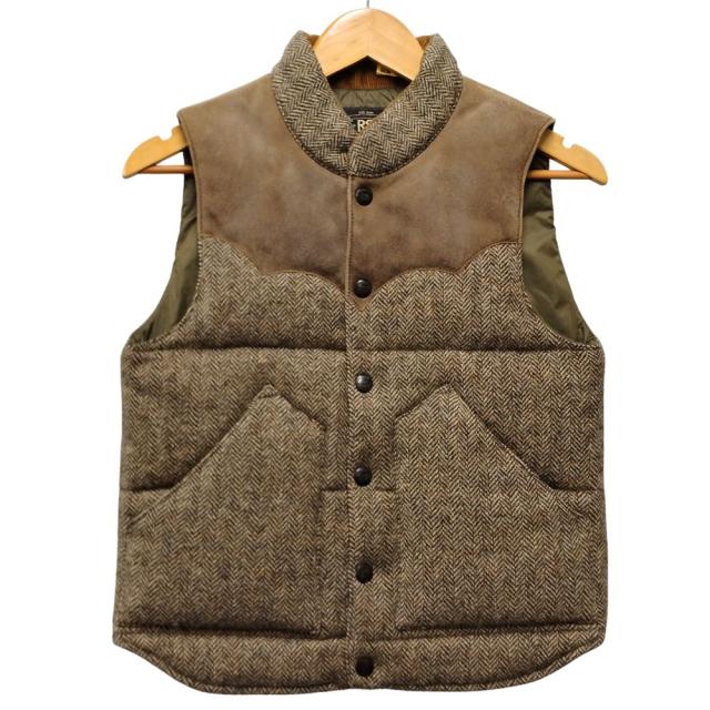 RRL ダブルアールエル レディース レザーヨーク ツイード 中綿 ベスト ブラウン系 サイズ155/80A 正規品 / 40735