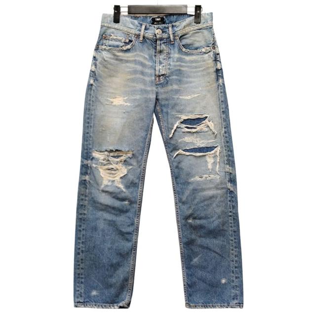 TMT ティーエムティー クラッシュ ダメージ加工 デニムパンツ ブルー系 サイズM 正規品 / 53040