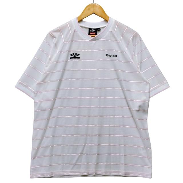SUPREME シュプリーム 25SS Umbro Stripe Sccer Jersey アンブロ ストライプ サッカージャージ 半袖シャツ サイズ L 正規品 / 51390