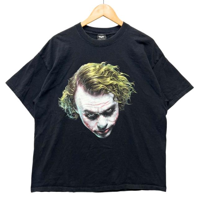 バットマン ダークナイト ジョーカー フェイス プリント Tシャツ ムービー 映画 ブラック サイズXL 正規品 / 40483